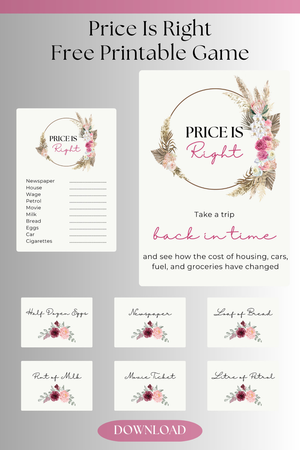 The Price is Right: Birthday Game with Free Printables